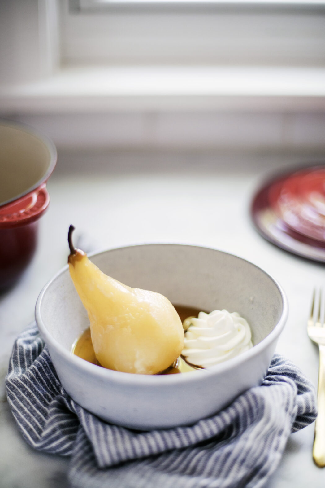 Poached Pears with Cinnamon & Cardamom